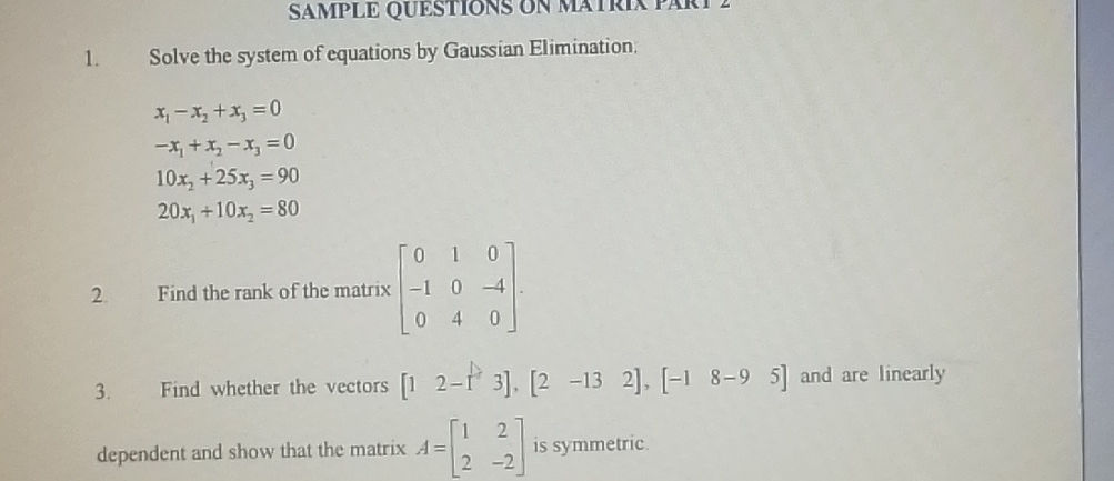 1. Solve the system of equations by Gaussian | StudyX