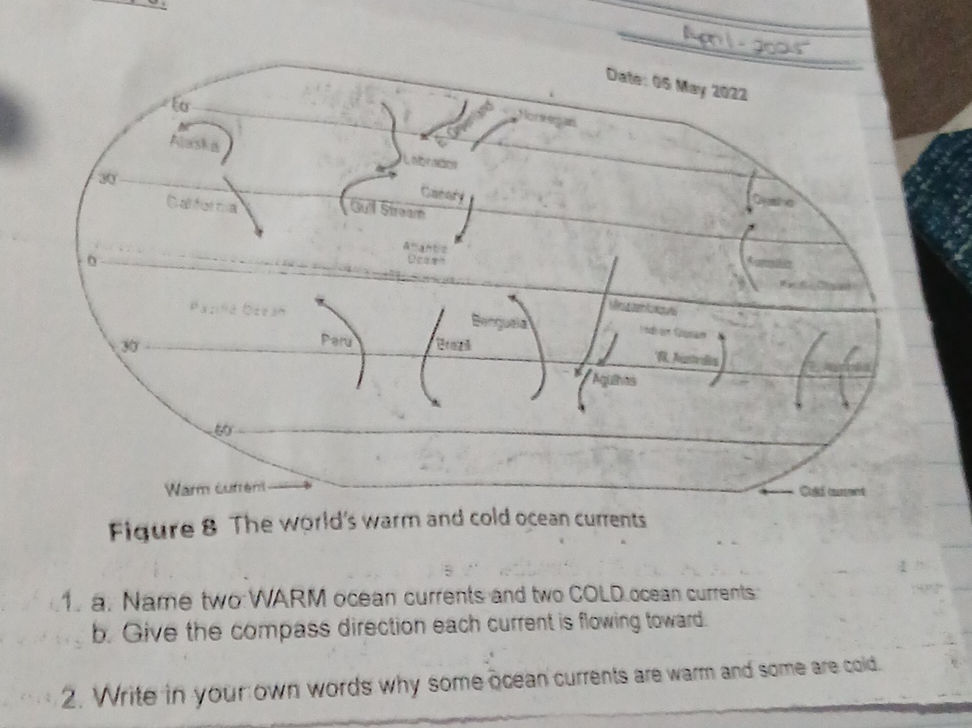 Figure 8 The world's warm and cold ocean | StudyX