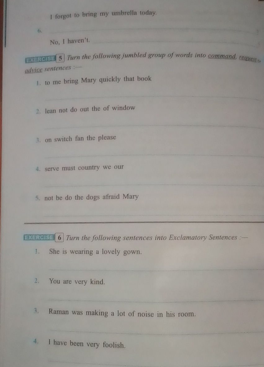 EXERCISE 5 Turn the following jumbled group | StudyX