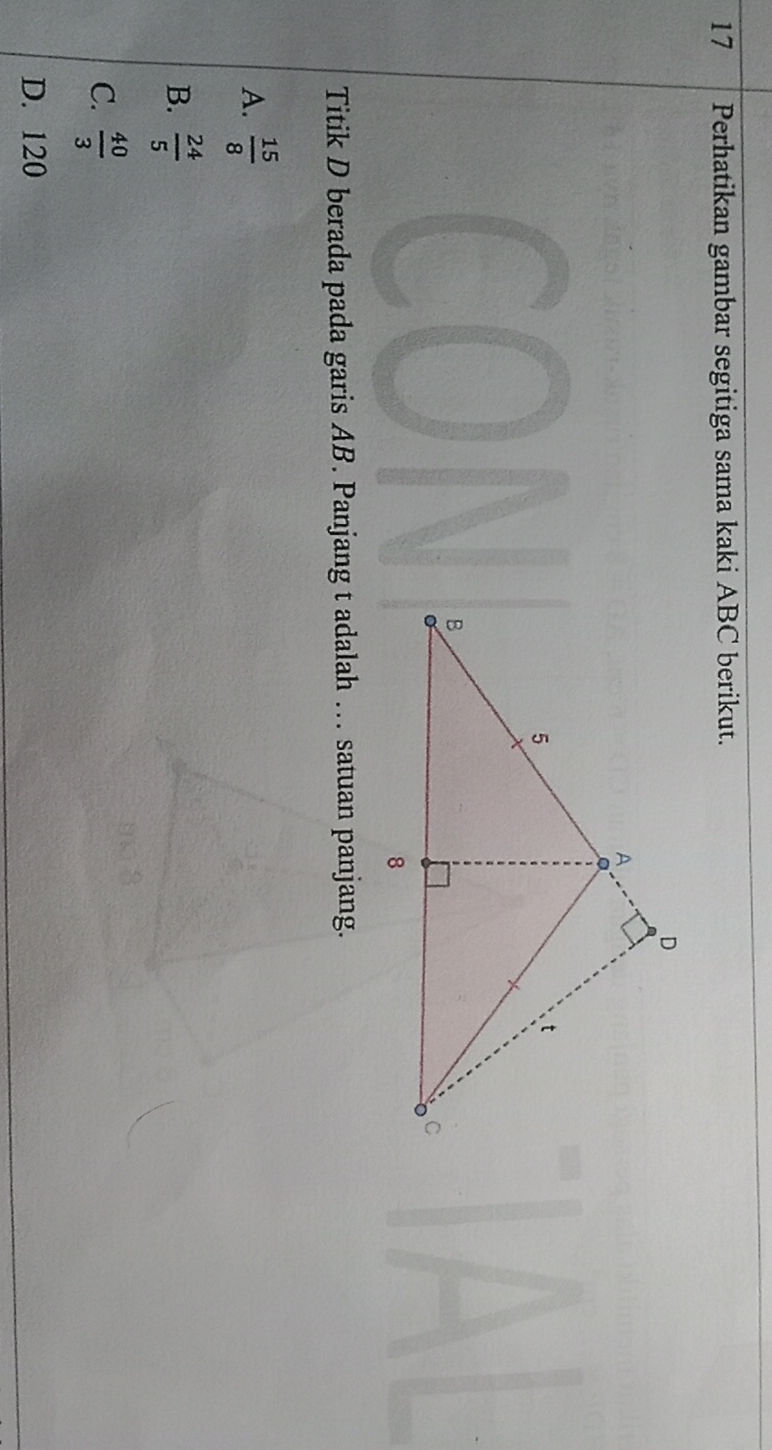 Perhatikan gambar segitiga sama kaki ABC | StudyX