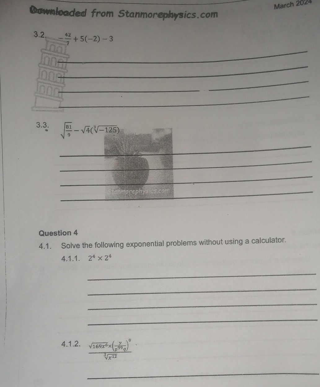 3.2. $ {42}{7} + 5(-2) - 3$ 3.3. $ [3]{ | StudyX
