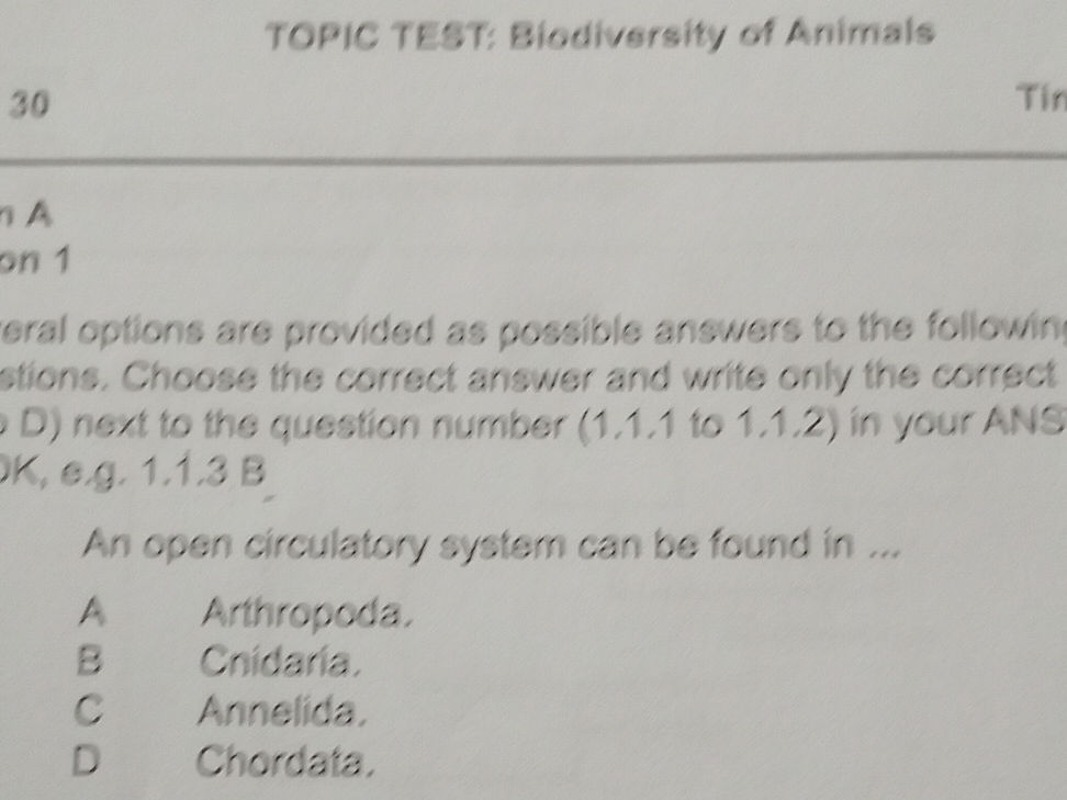An open circulatory system can be found in | StudyX