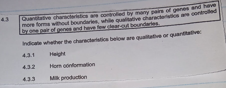 Quantitative characteristics are controlled | StudyX