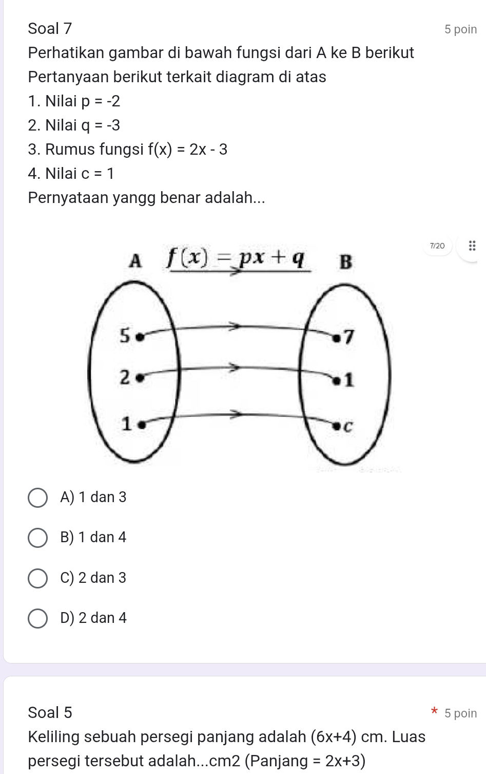 Perhatikan gambar di bawah fungsi dari A ke | StudyX