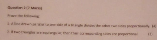 Question 2 (7 Marks) Prove the following: | StudyX