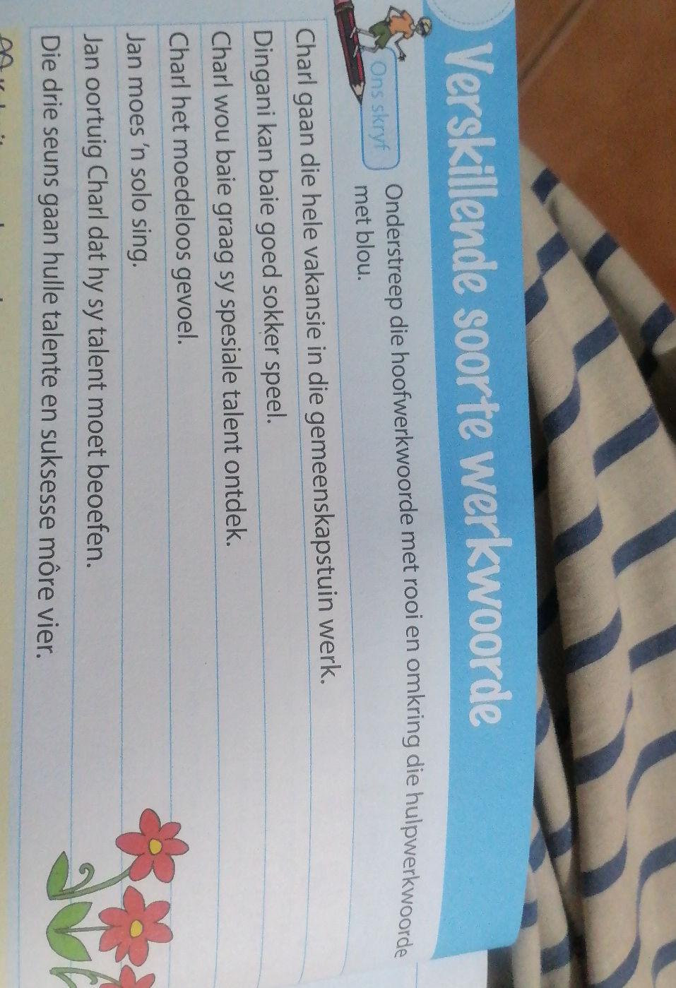 Verskillende soorte werkwoorde Ons skryf | StudyX