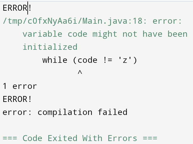 ERROR! /tmp/c0fxNyAa6i/Main.java:18: error: | StudyX