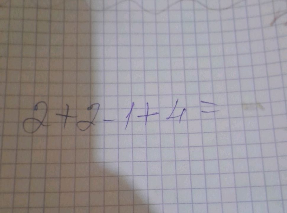 Solve the math problem: 2 + 2 - 1 + 4 | StudyX