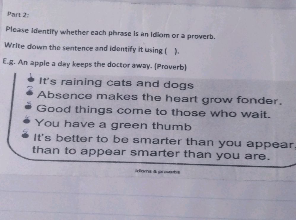 Please identify whether each phrase is an | StudyX