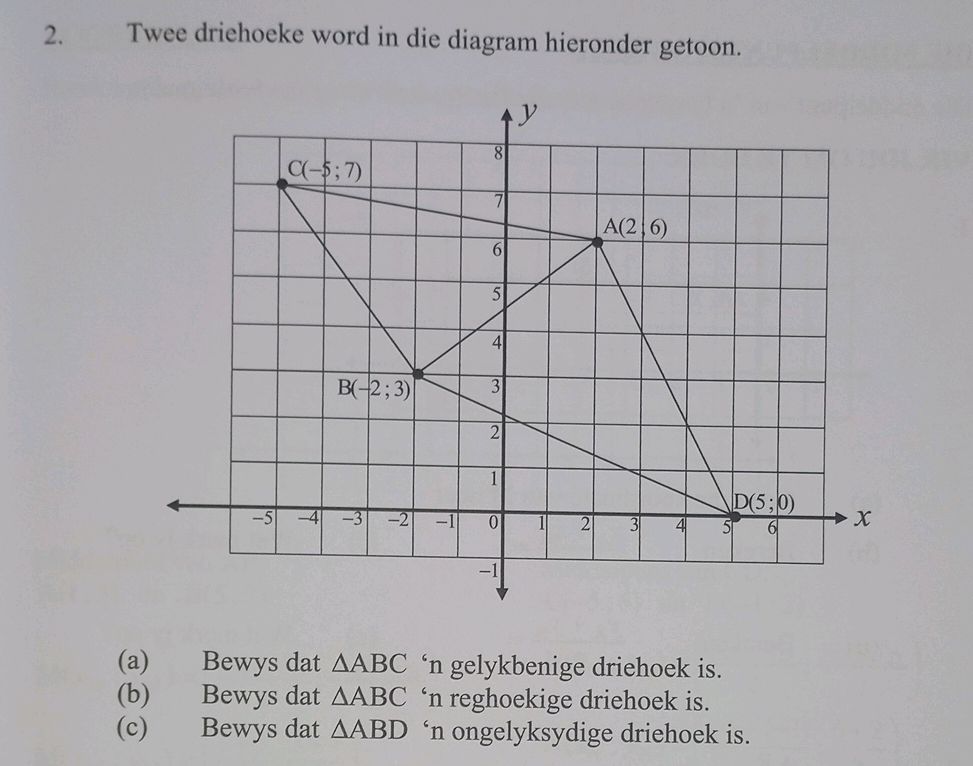 2. Twee driehoeke word in die diagram | StudyX