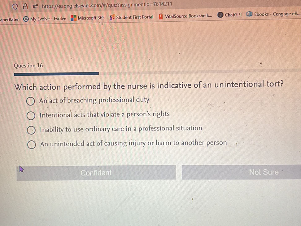 Which action performed by the nurse is | StudyX