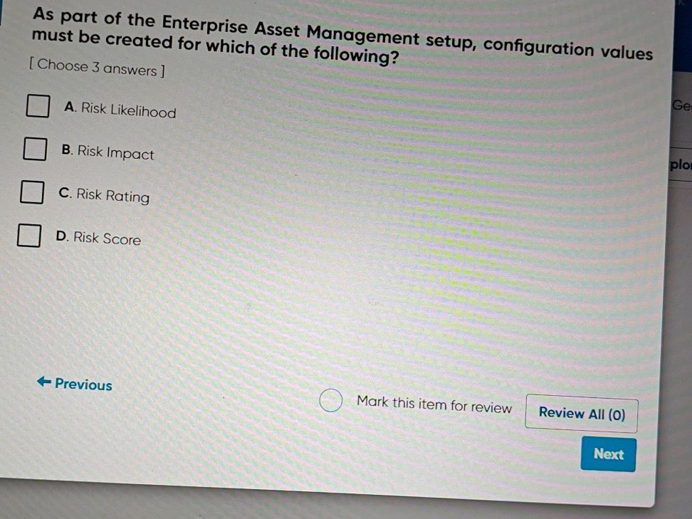 As part of the Enterprise Asset Management | StudyX