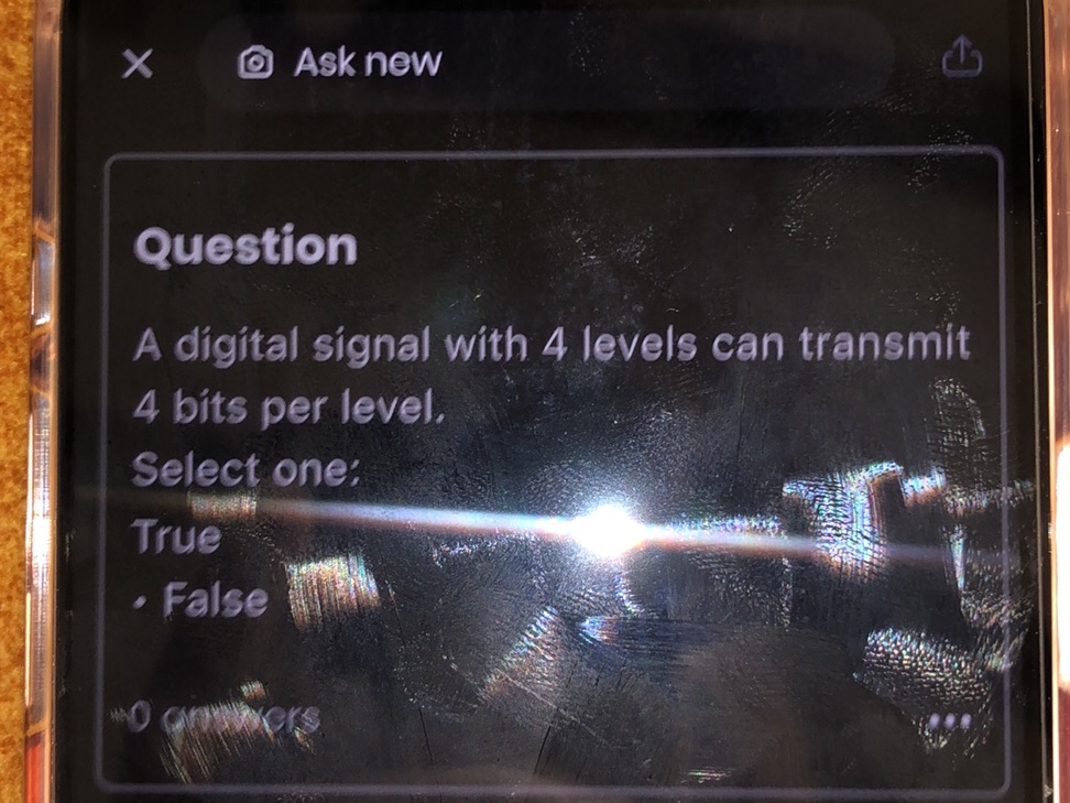 A digital signal with 4 levels can transmit | StudyX
