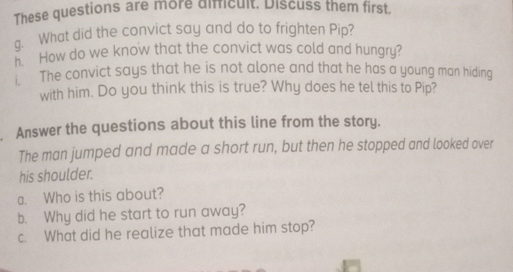 g. What did the convict say and do to | StudyX