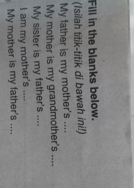 Fill in the blanks below. (Isilah | StudyX