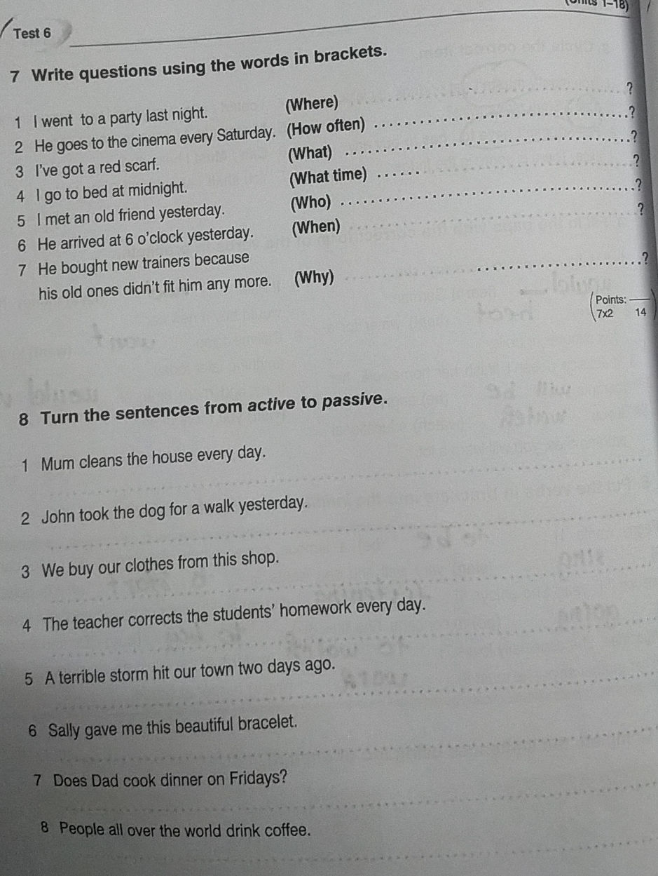 7 Write questions using the words in | StudyX