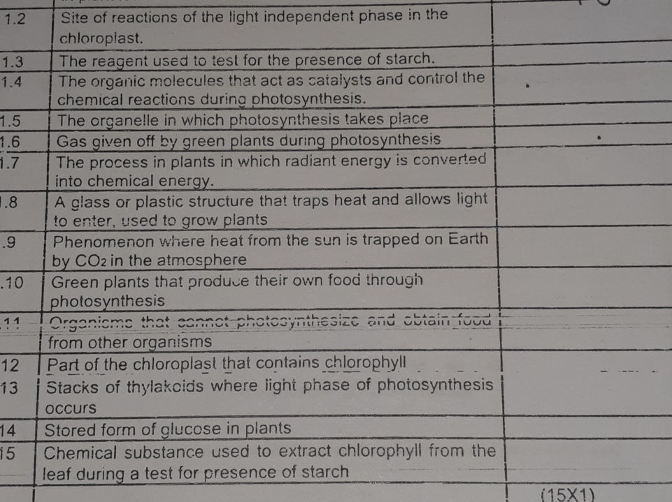 1.2 Site of reactions of the light | StudyX