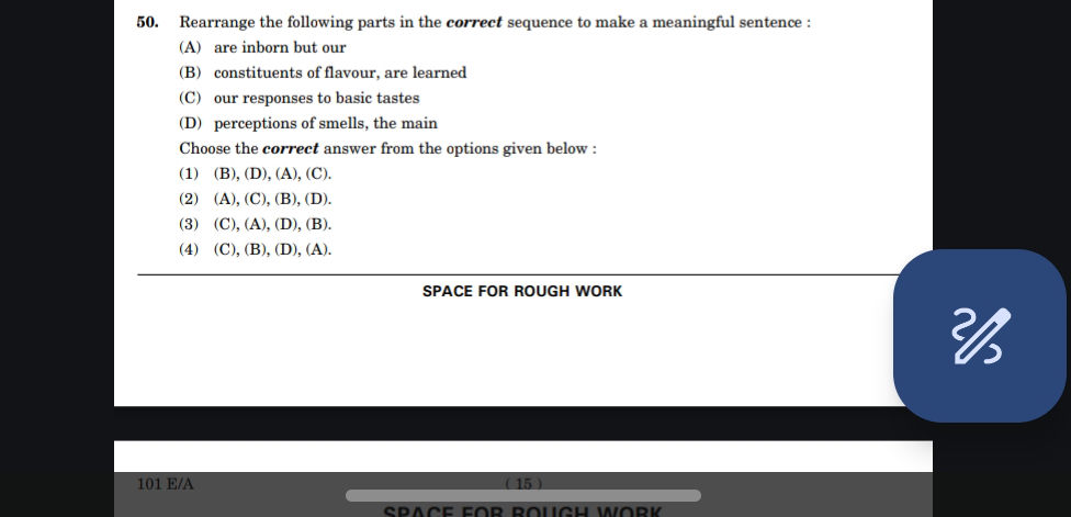 Rearrange the following parts in the correct | StudyX