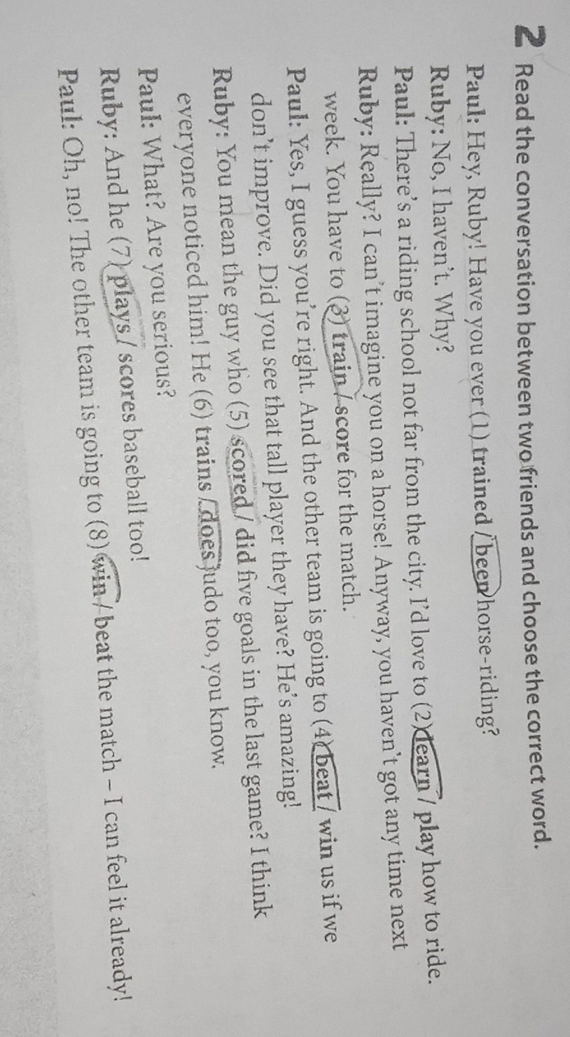 2 Read the conversation between two friends | StudyX