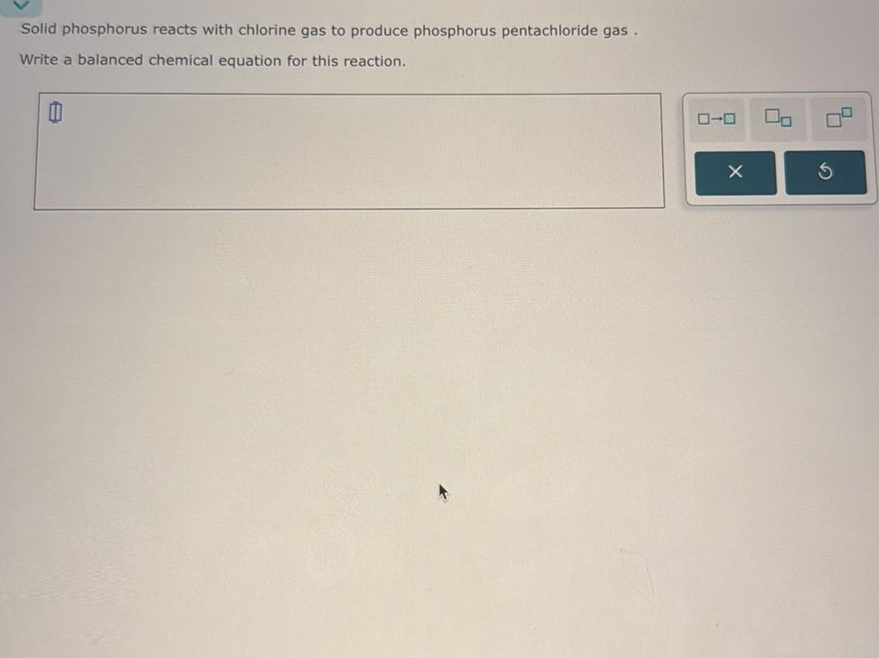Solid phosphorus reacts with chlorine gas to | StudyX