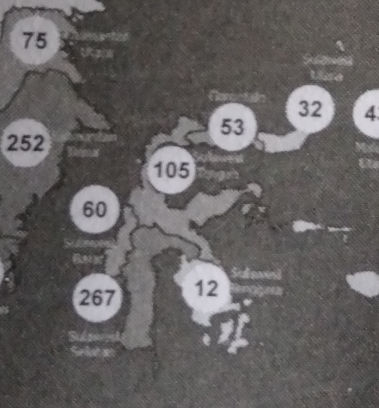 The image shows a map with numbers on it. | StudyX
