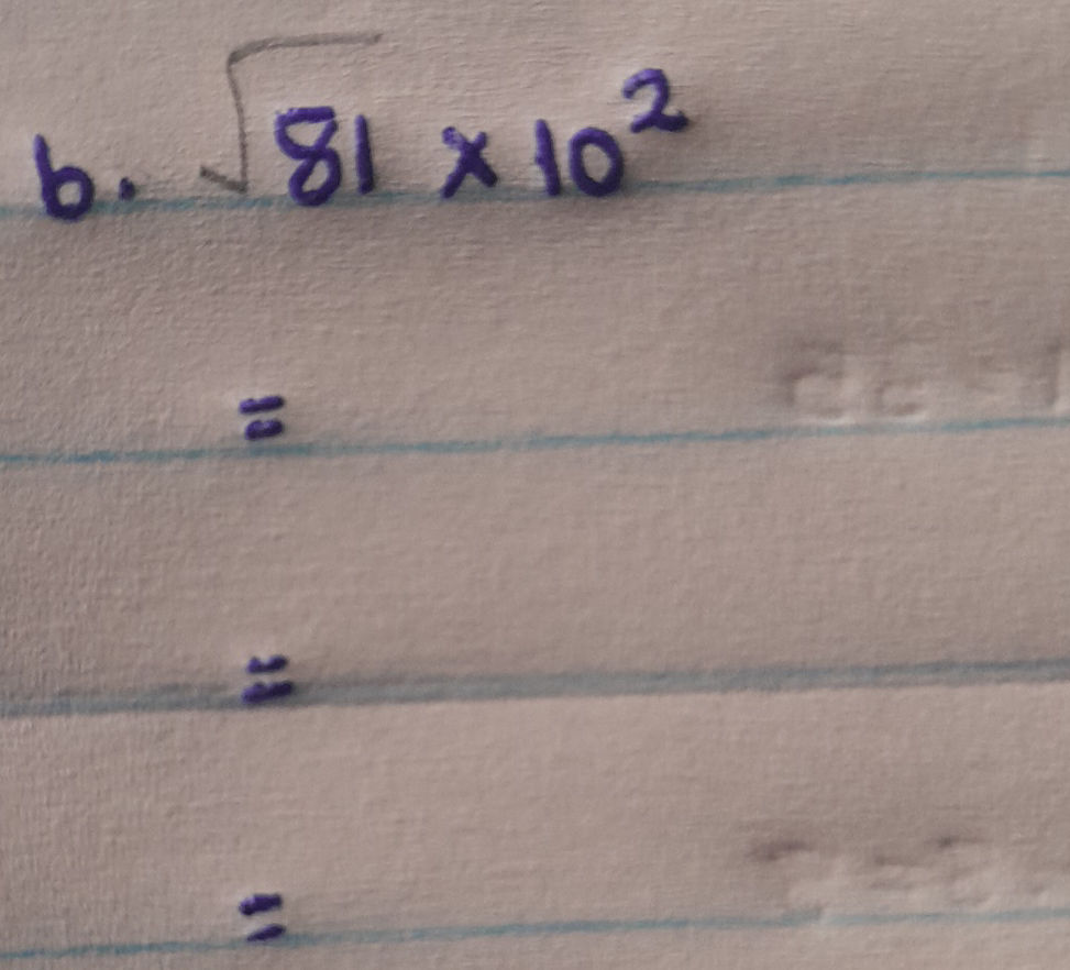 Simplifying Square Root of 81 x 10^2 | StudyX