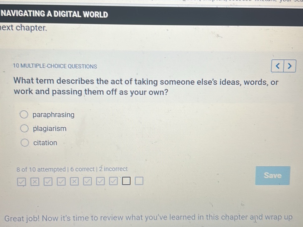 What term describes the act of taking | StudyX