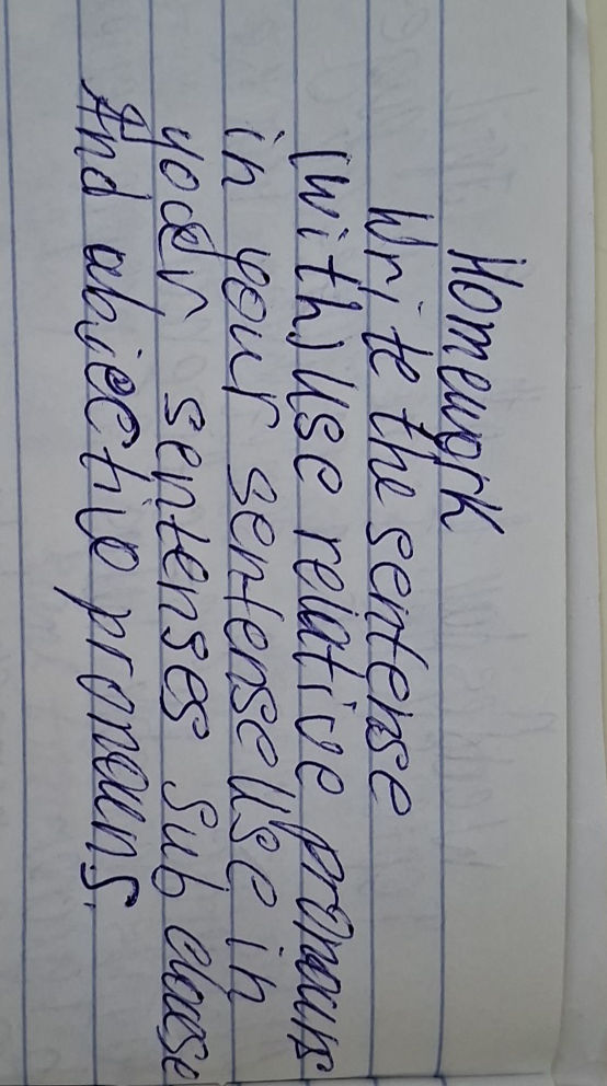 Write the sentense with use relative | StudyX