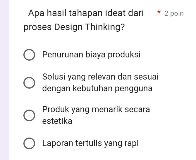 Apa hasil tahapan ideat dari proses Design | StudyX