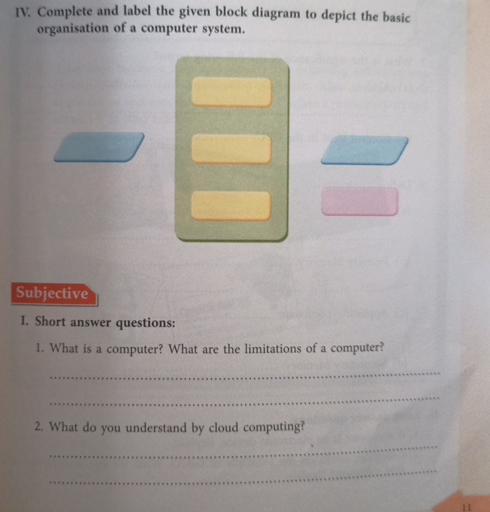 IV. Complete and label the given block | StudyX