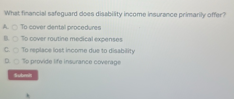 What financial safeguard does disability