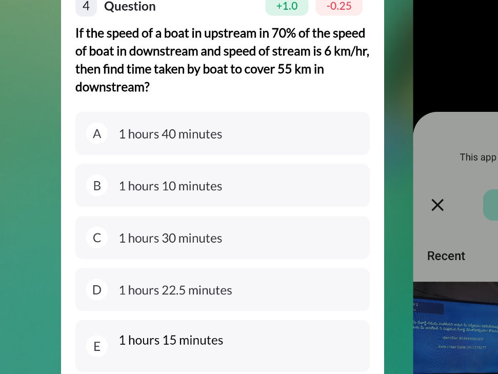 If the speed of a boat in upstream in 70% of | StudyX