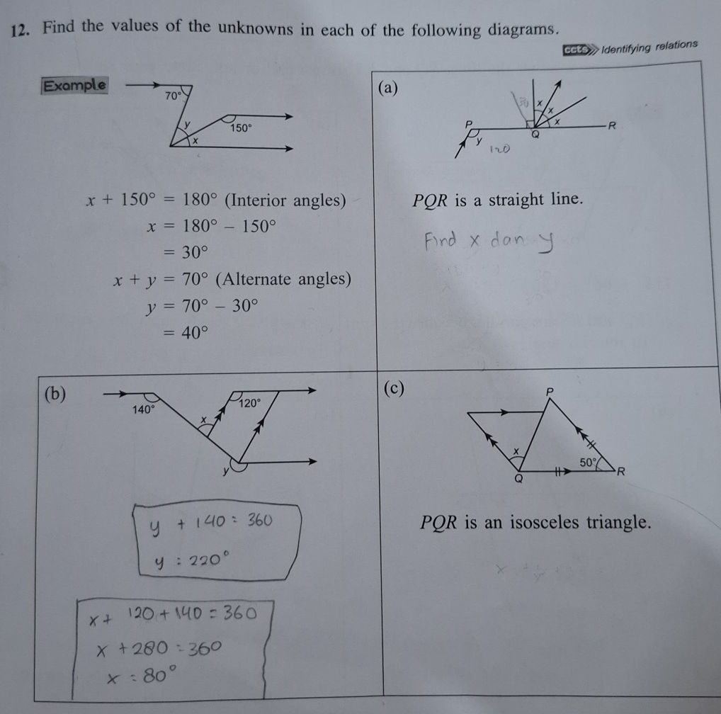 12. Find the values of the unknowns in each | StudyX