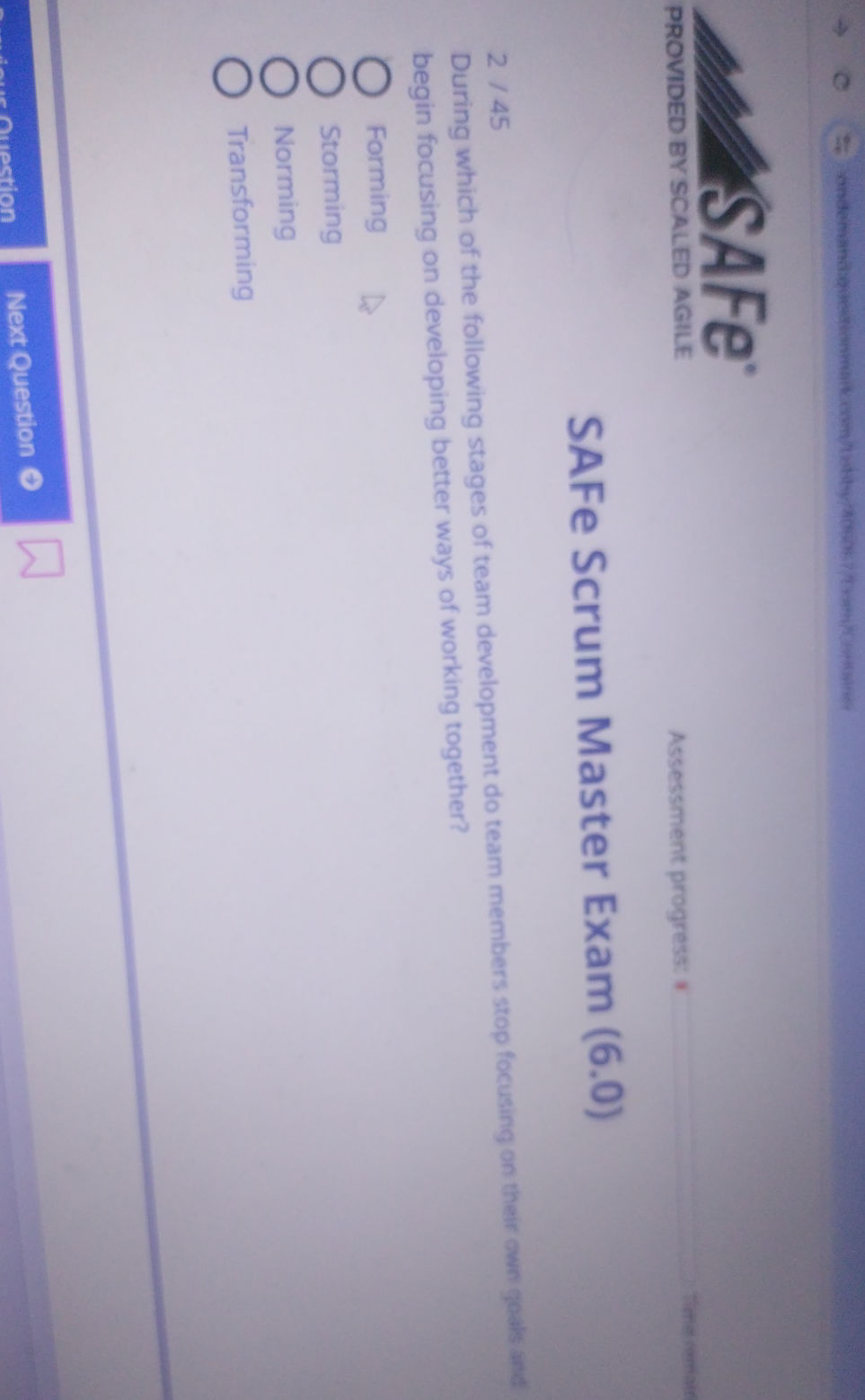 During which of the following stages of team | StudyX