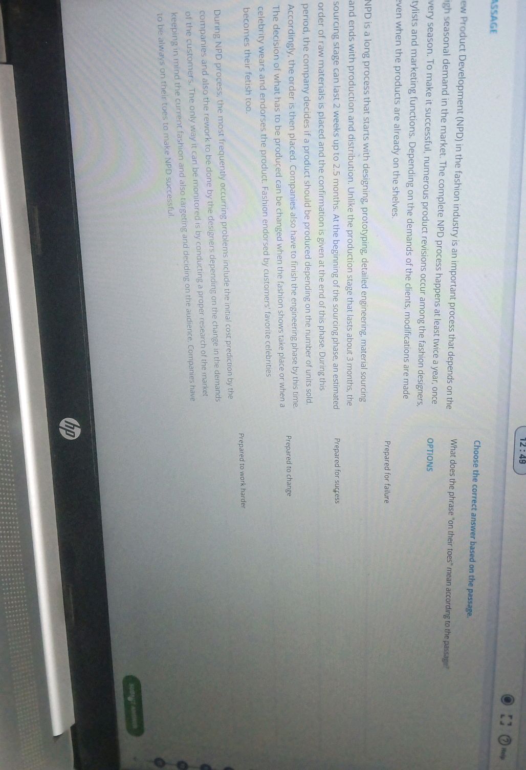 Choose the correct answer based on the | StudyX