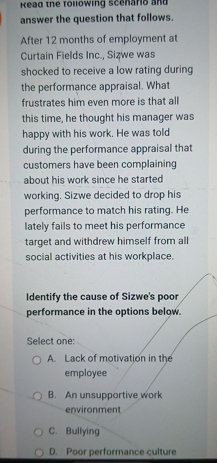 Read the following scenario and answer the | StudyX