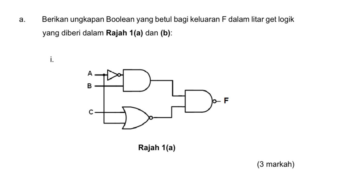 a. Berikan ungkapan Boolean yang betul bagi | StudyX