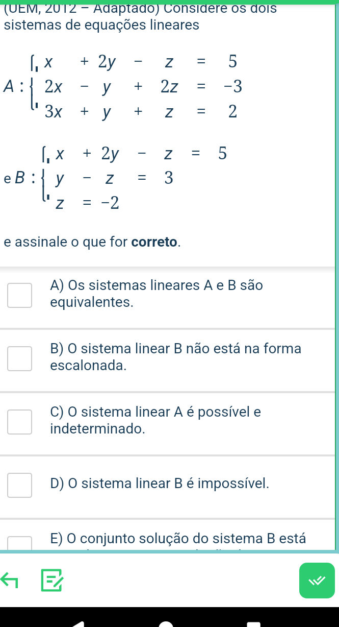 (UEM, 2012 - Adaptado) Considere os dois | StudyX