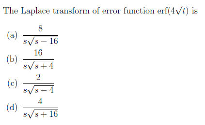 The Laplace transform of error function | StudyX