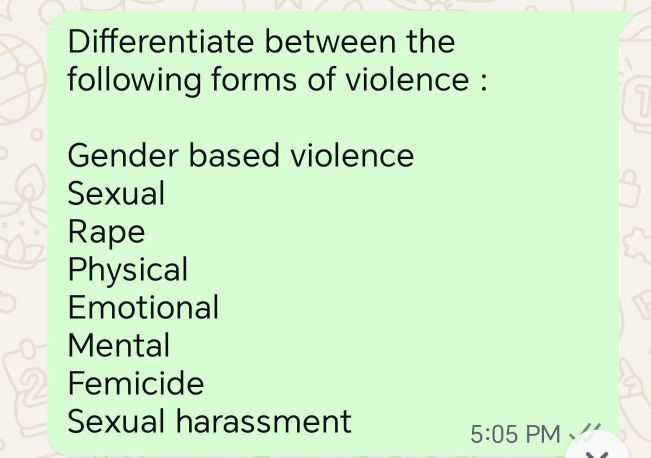 Differentiate between the following forms of | StudyX