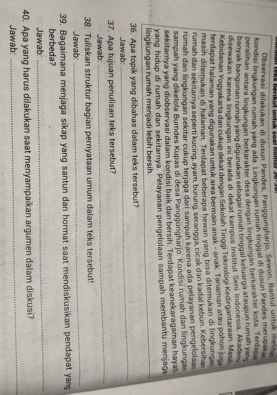 36. Apa topik yang dibahas dalam teks | StudyX