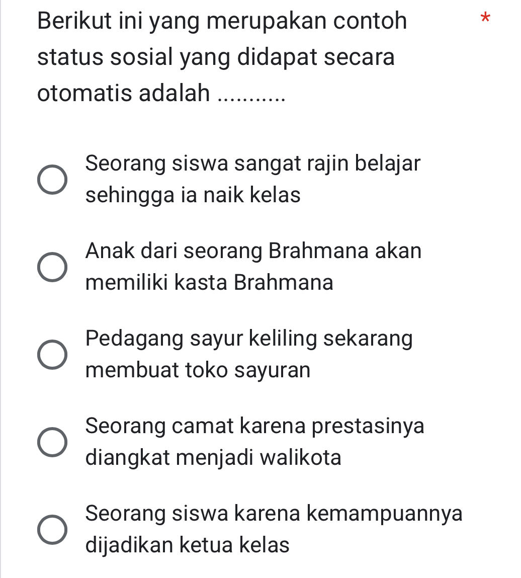 Berikut ini yang merupakan contoh status | StudyX