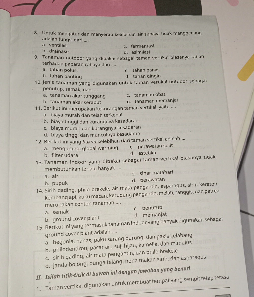 8. Untuk mengatur dan menyerap kelebihan air | StudyX