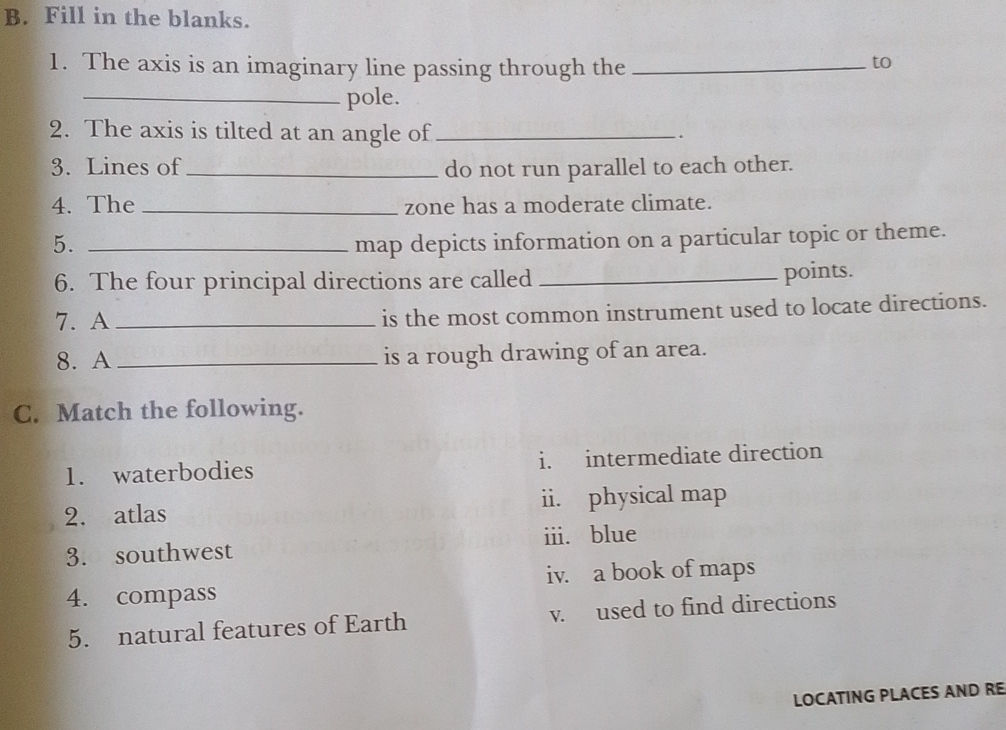B. Fill in the blanks. 1. The axis is an | StudyX