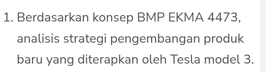 1. Berdasarkan konsep BMP EKMA 4473, | StudyX