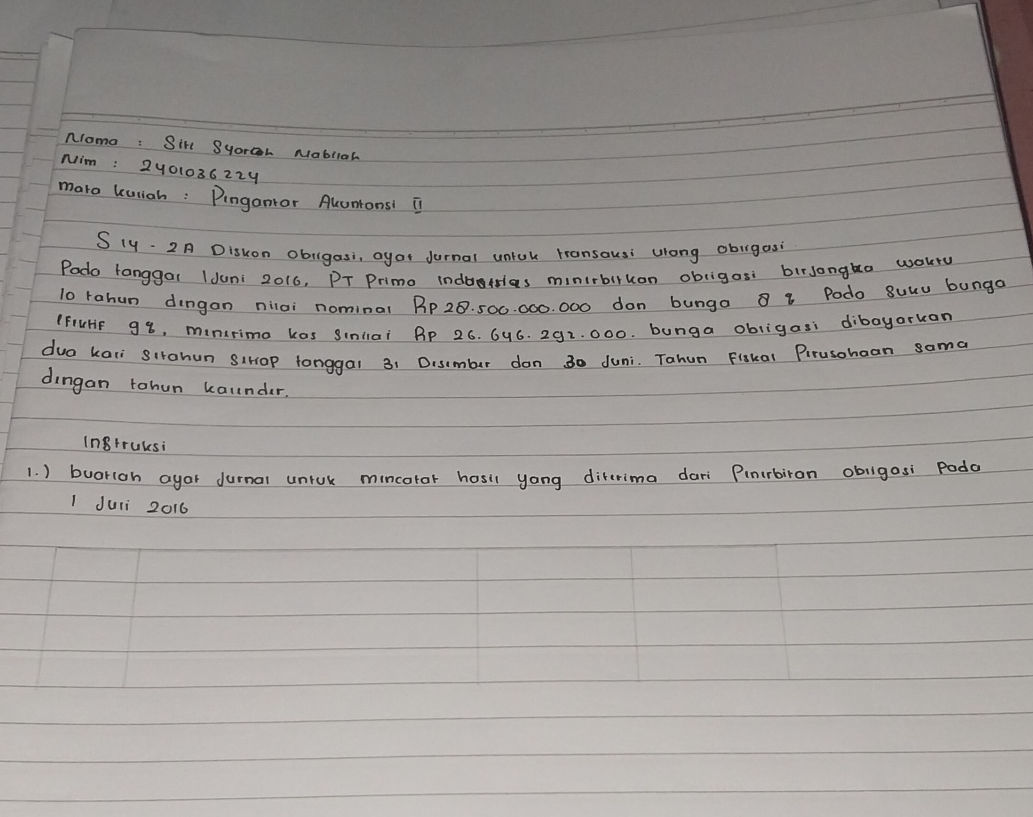 S14 - 2A Diskon Obligasi, ayat jurnal untuk | StudyX