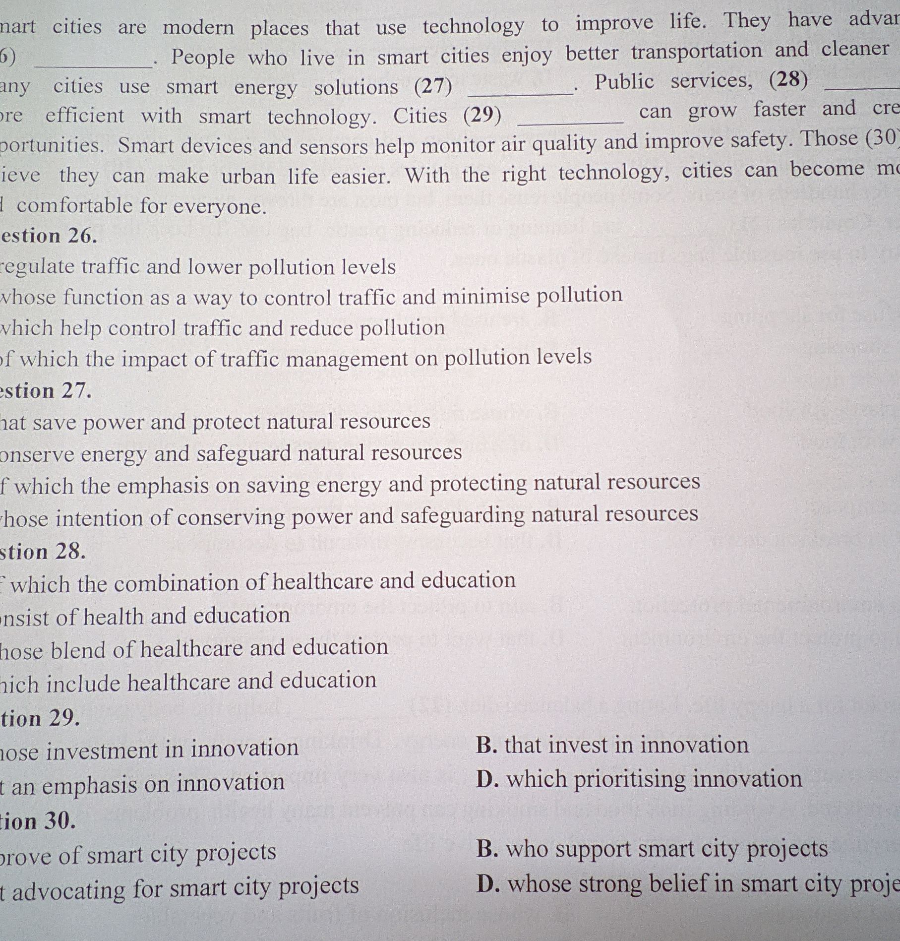Question 26. regulate traffic and lower | StudyX
