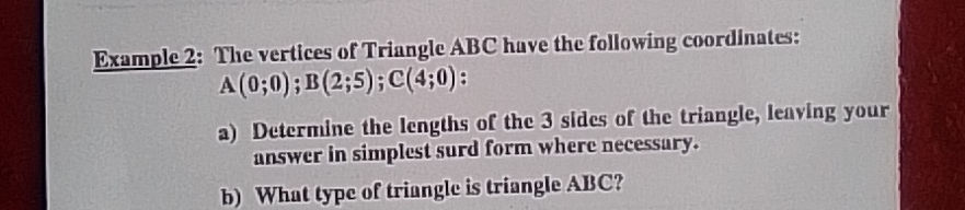 Example 2: The vertices of Triangle ABC have | StudyX