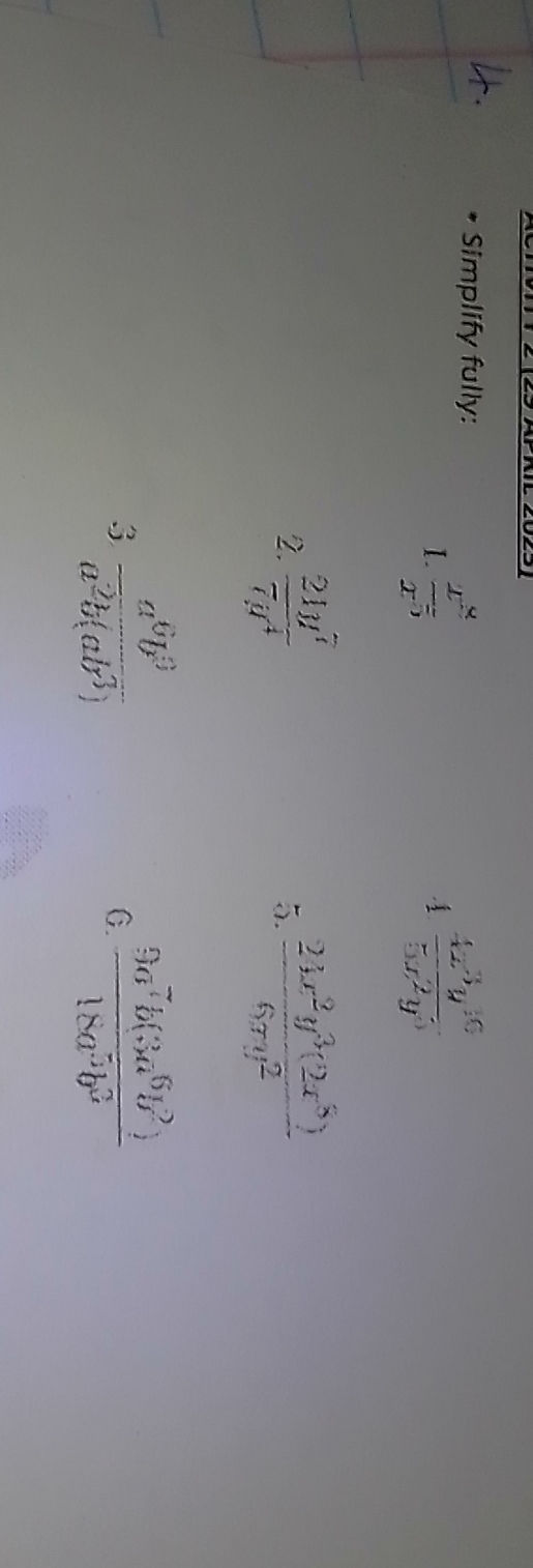 Simplify fully: 1. $ {x^3}{x^8}$ 2. $ | StudyX
