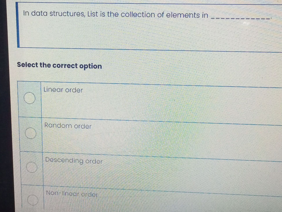 In data structures, List is the collection | StudyX
